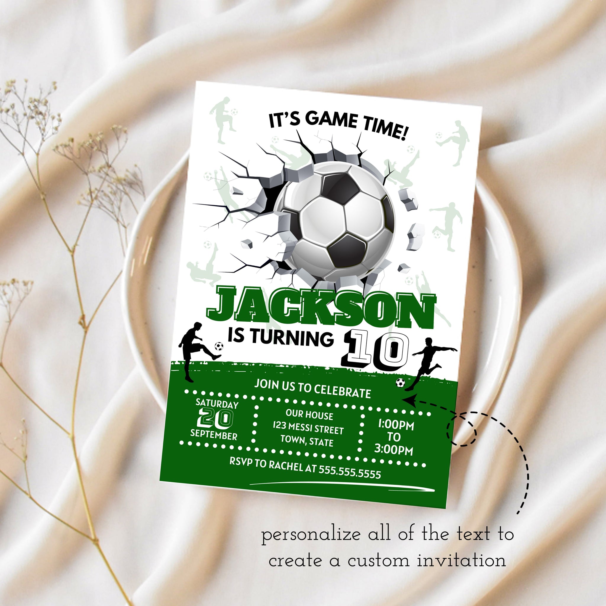 Soccer Birthday Invitation Templates Editable Soccer Birthday