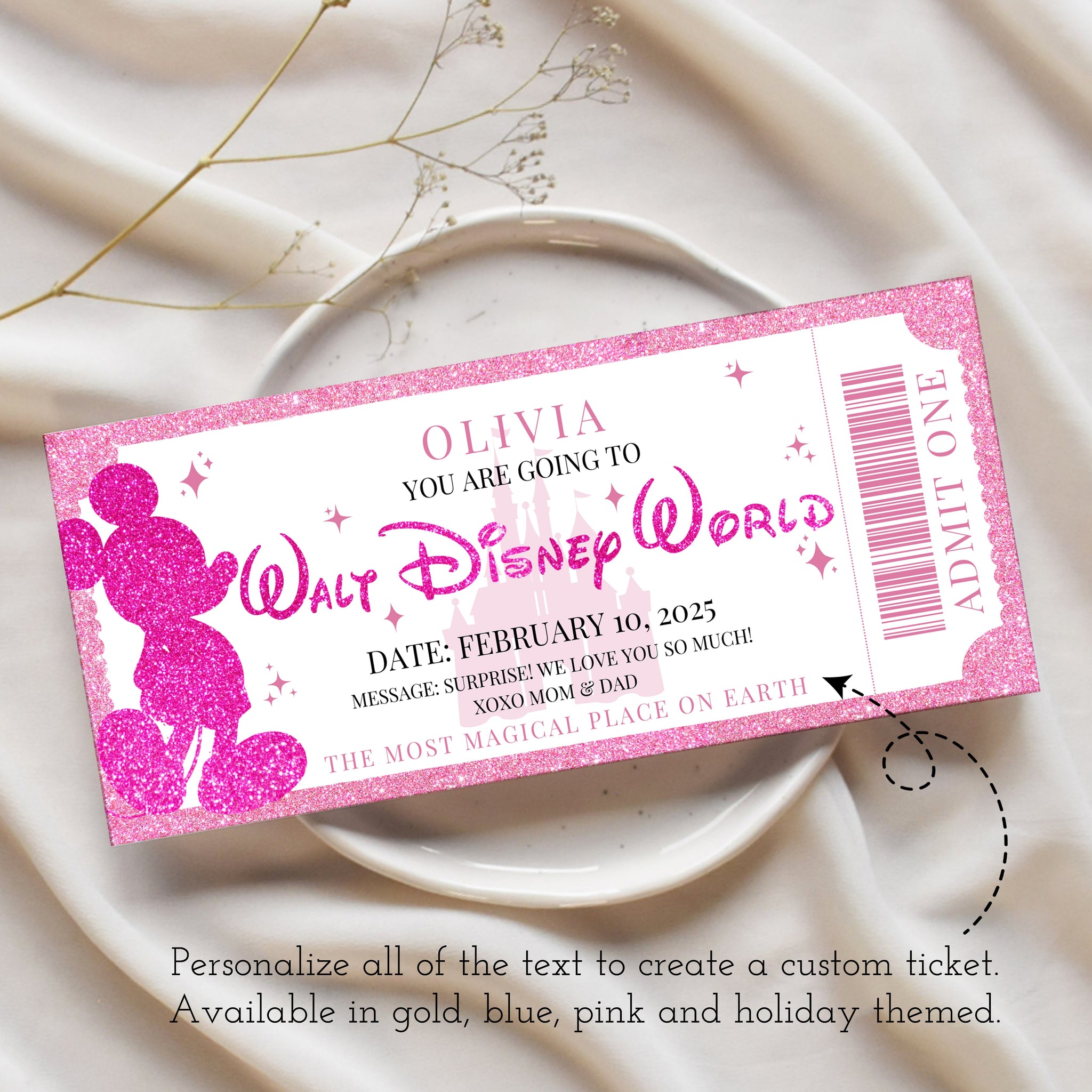 Disney Ticket Invitations Mickey Mouse Ticket Invitation Etsy